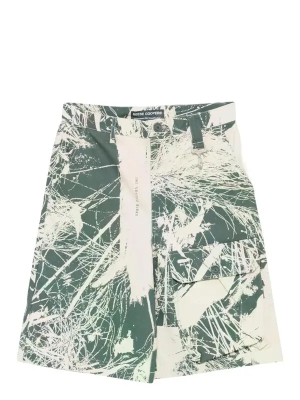 Reese Cooper Abstract Print Cargo Shorts - Neutrals