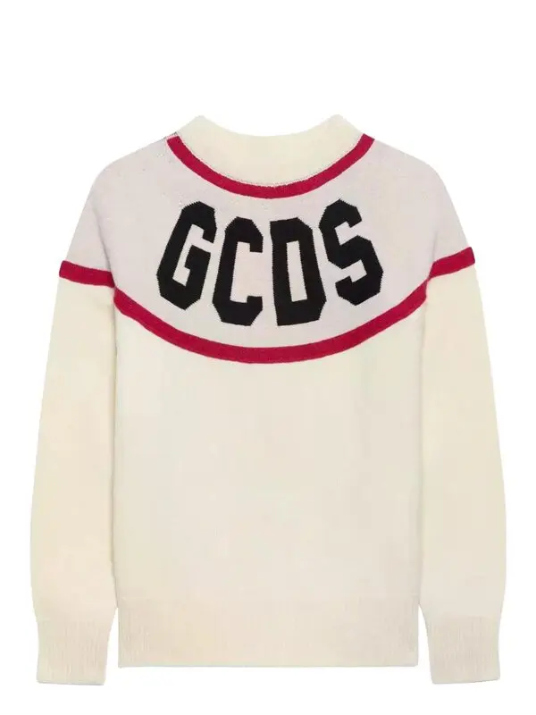 Gcds Logo Knit Sweater - Neutrals
