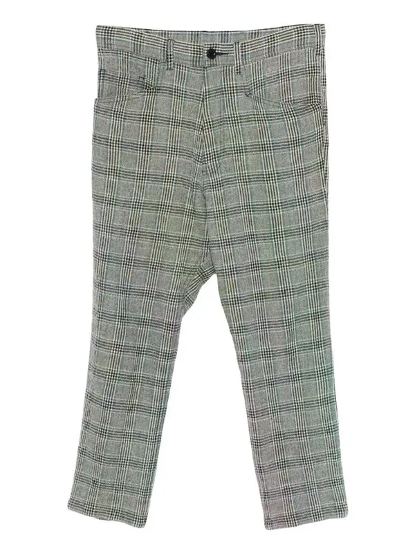 Yohji Yamamoto Tartan Plaid Cropped Trousers - Grey