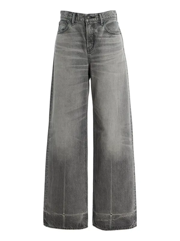 Moussy Vintage Paseo Rigid Wide Leg Jeans - Black