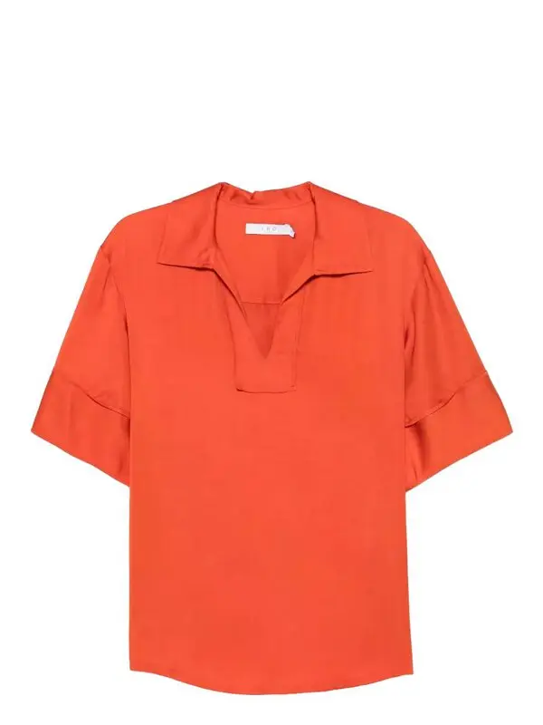 IRO PARIS Short-sleeve Blouse With Round Hem - Orange