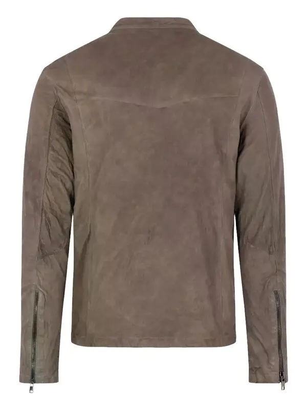GIORGIO BRATO Zip Lamb Leather Jacket - Brown