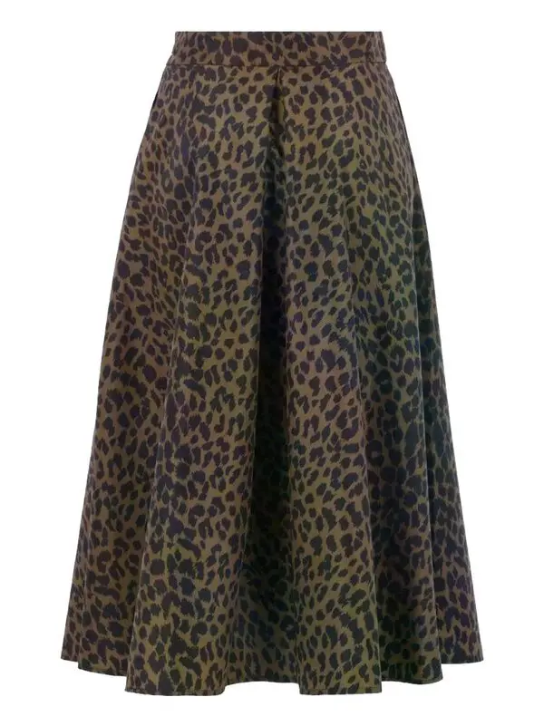 Aspesi Animal-print Midi Skirt - Green