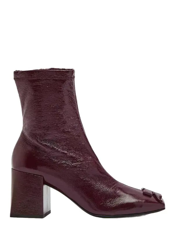 COURREGES Logo-plaque Ankle Boots - Red