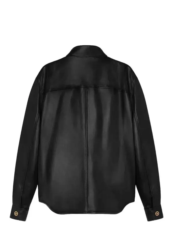 Versace Leather Shirt Jacket - Black