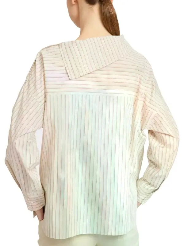 YVES SALOMON Asymmetric-neck Poplin Blouse - Neutrals