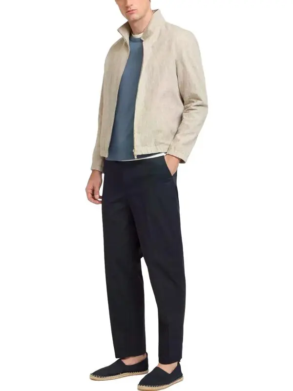 YVES SALOMON Zip-up Linen Jacket - Neutrals