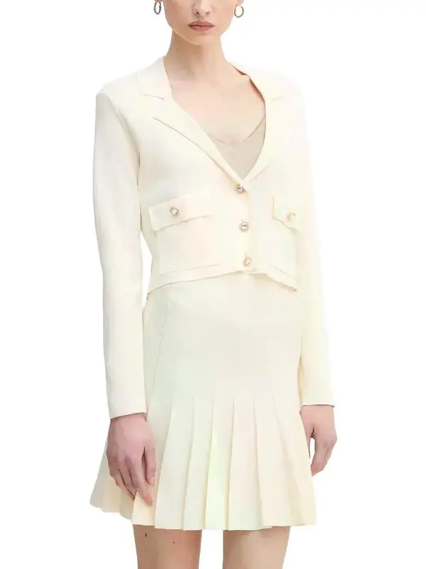 GAUDI Cropped Cardigan With Front Button Fastening - Neutrals