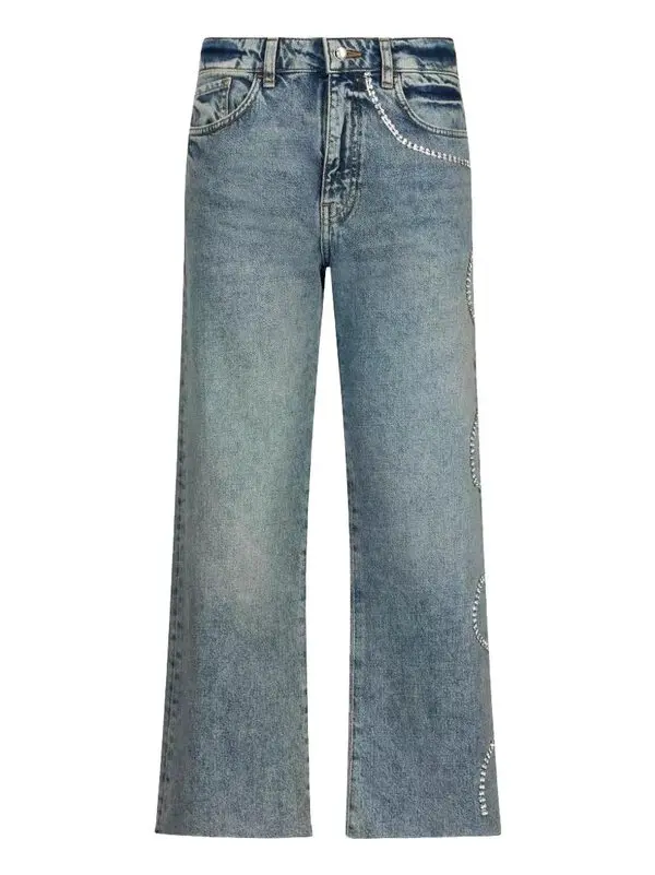 Liu Jo Embellishment Detail Cropped Jeans - Blue