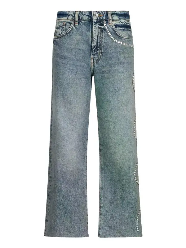 Liu Jo Embellishment Detail Cropped Jeans - Blue