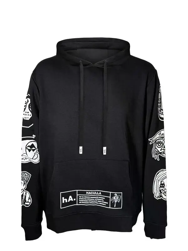 HACULLA. Graphic Print Hoodie - Black