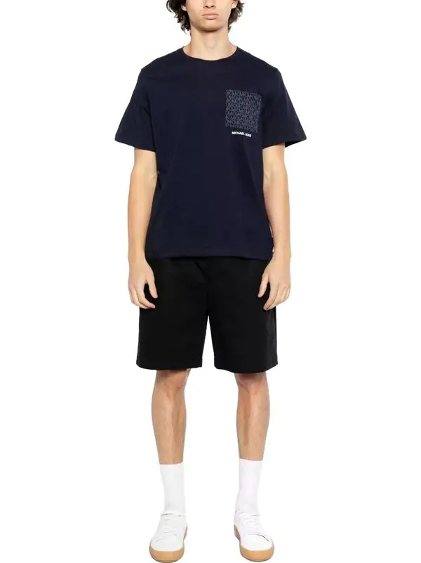 Michael Kors Logo Monogram Pocket T-shirt - Blue