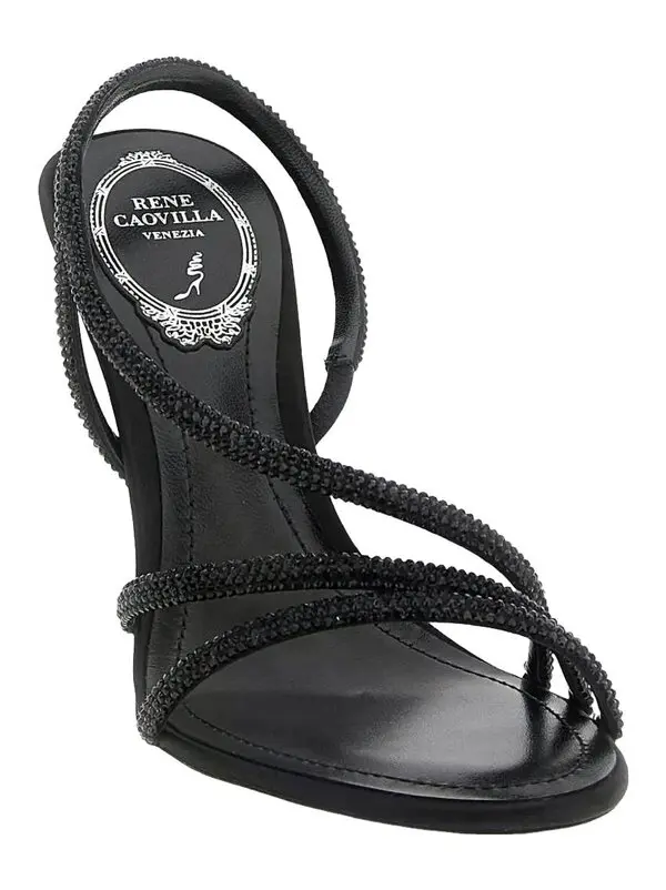 Rene Caovilla Embellished Stiletto Sandals - Black