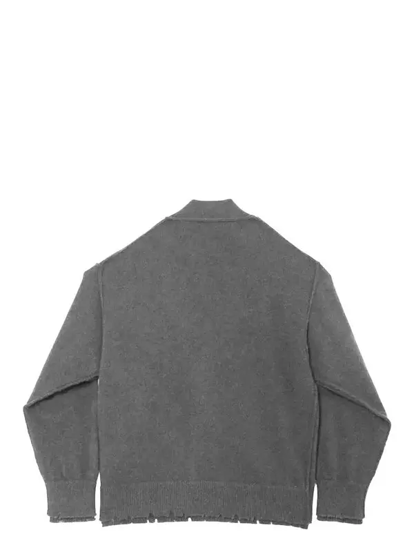 FEDERICO CINA Frayed Button Cardigan - Grey
