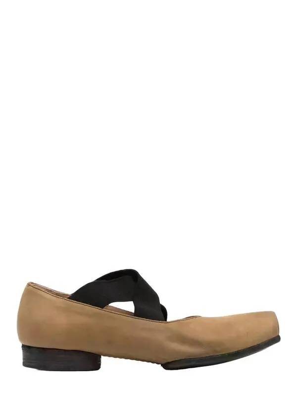 UMA WANG Square-toe Suede Ballerina Shoes - Brown