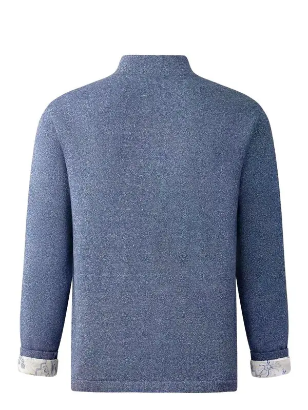 Shanghai Tang Knot Detail Cardigan - Blue