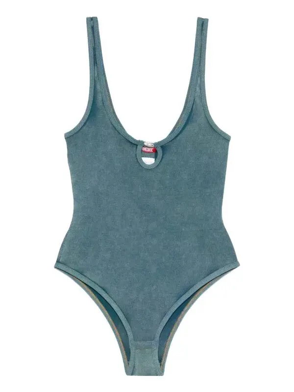 DIESEL® Marble-washed Ribbed Bodysuit - Blue