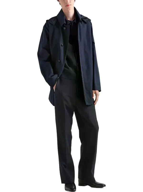 Prada Hooded Cotton Coat - Blue