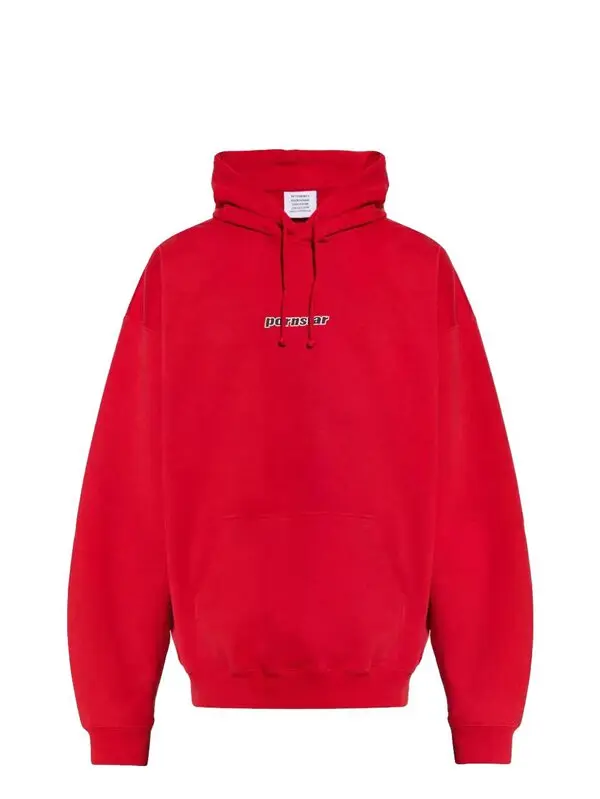 Vetements Long-sleeve Drawstrings Hoodie - Red