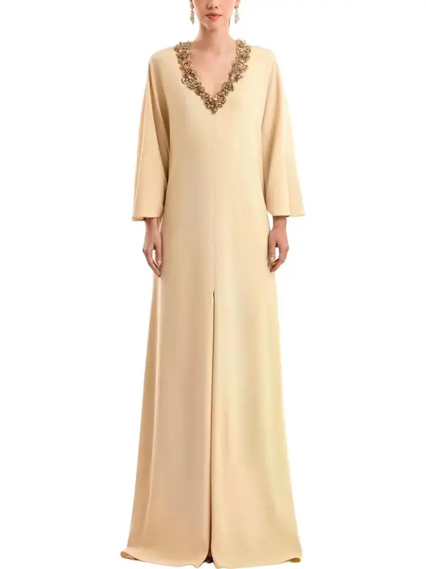 GEMY MAALOUF Bead-embellished Kaftan - Neutrals