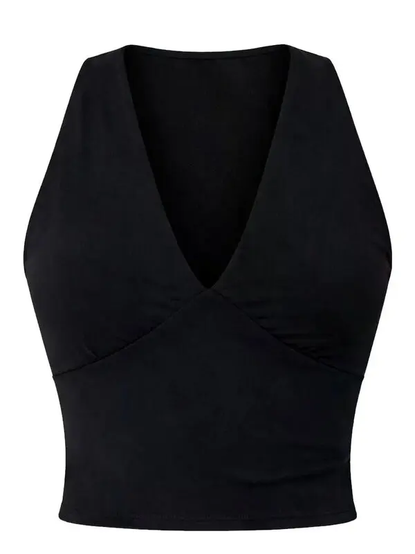REFORMATION Bowie V-neck Knit Top - Black