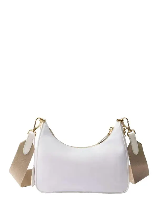 Prada Re-edition 2005 Re-nylon Shoulder Bag With Chain Strap - White