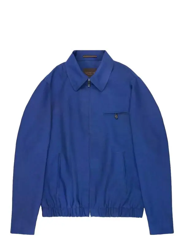 Montedoro Primo Virgin Wool Bomber Jacket - Blue