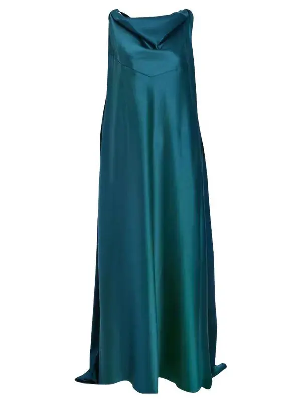 RHEA COSTA Wafa Draped Maxi Dress - Blue