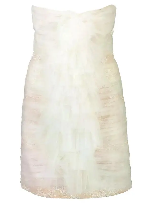 Alexis Eva Ruffled Mini Dress - Neutrals