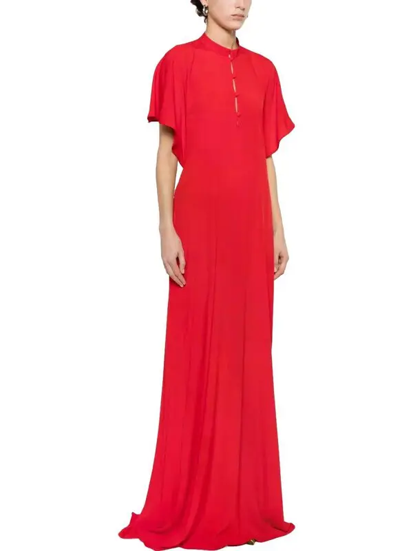 N°21 Buttoned Maxi Dress With Open Back - Red