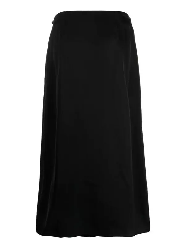 Calvin Klein Drawstring Waist Wrap Skirt - Black