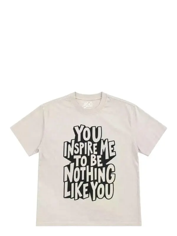 MELT Slogan-print Cotton T-shirt - Neutrals