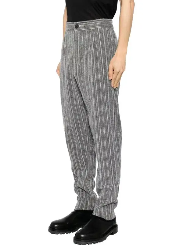TESSITURA BODY COUTURE Stripe-pattern Tapered Trousers - Grey