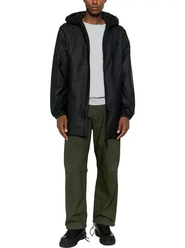 Rains Lohja Hooded Zip-up Insulated Coat - Black