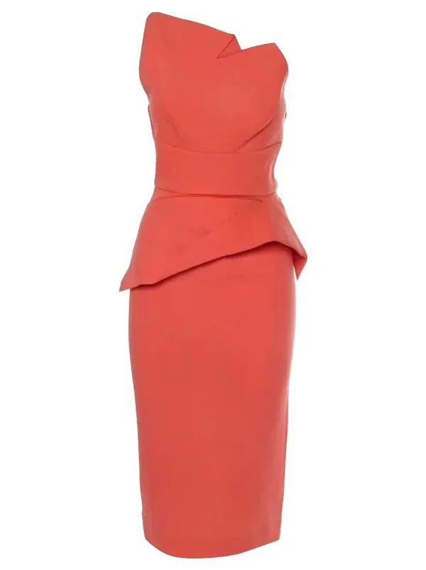 Roland Mouret One-shoulder Draped Midi Dress - Red