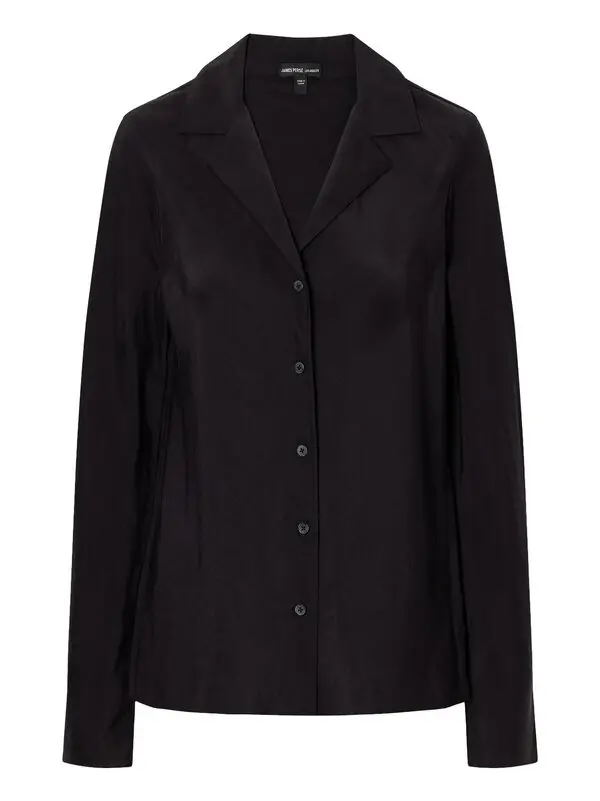 JAMES PERSE Washed Silk-habotai Shirt - Black