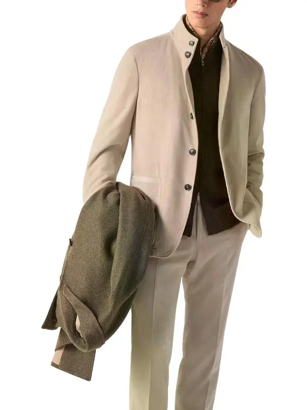 Zegna Light-taupe Royal Cord Il Conte Jacket - Neutrals