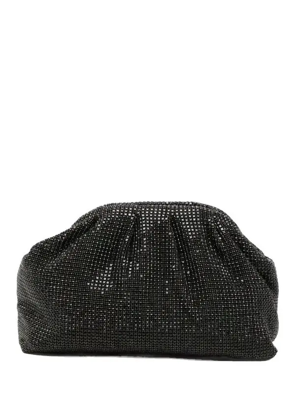 TWENTY FOURHAITCH Petra Crystal-embellished Ruched Clutch Bag - Black