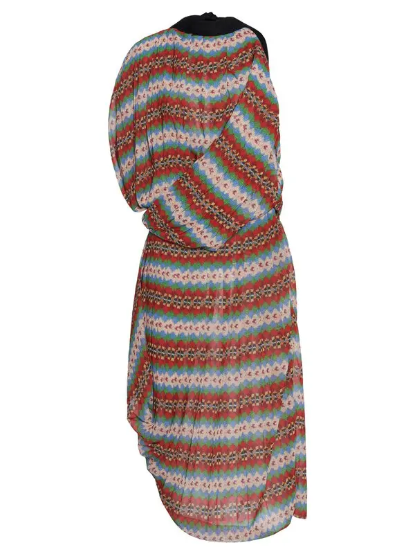 Dries Van Noten Duneggio Draped Midi Dress - Multi