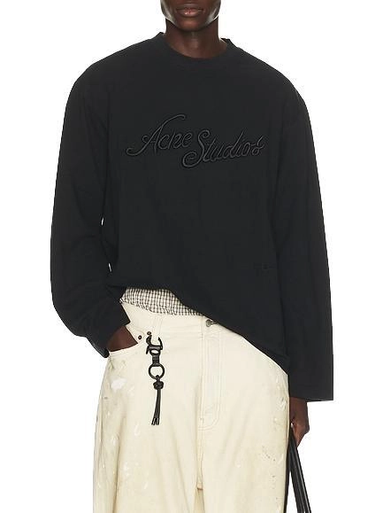 Acne Studios Exford U Ls Pique Venice Logo - Faded Black