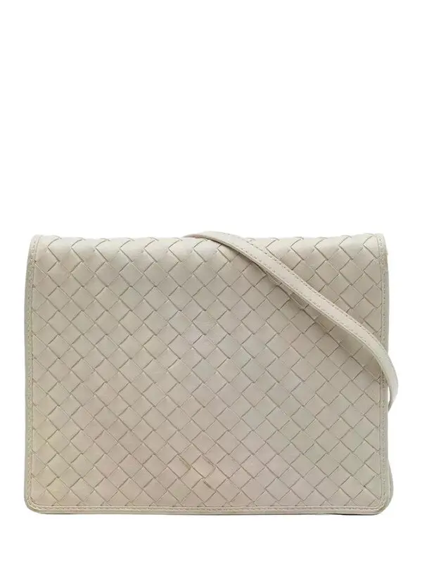 Bottega Veneta 2012-2026 Nappa Intrecciato Flap Crossbody Bag - Brown