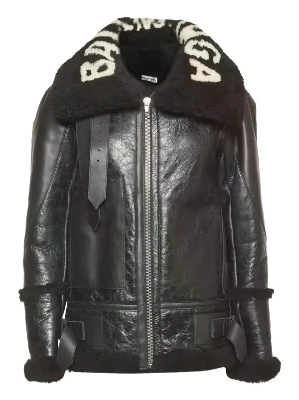 Balenciaga Le Bombardier Shearling-trim Jacket - Black