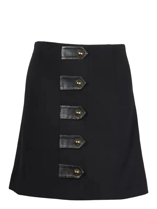 Sandro Leather-detail Mini Skirt - Black