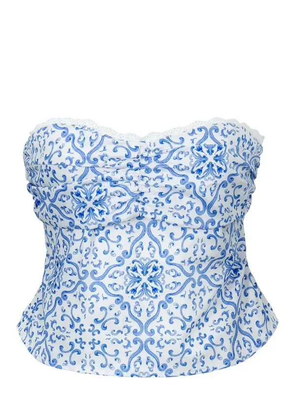THE ETTA COLLECTION Domingos Top - Blue