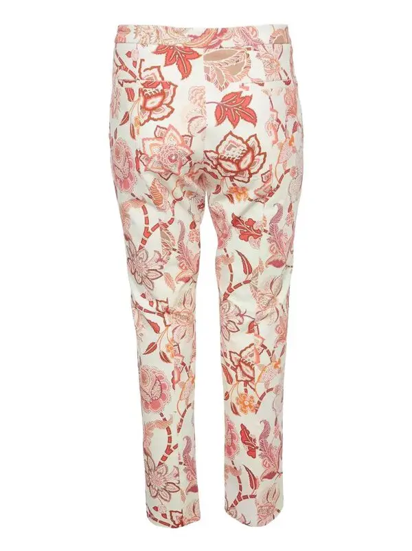 Etro Floral-print Cropped Trousers - White