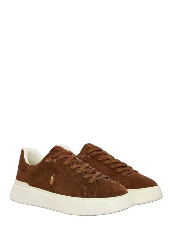 Polo Ralph Lauren Rlite Court Suede Trainers - Brown