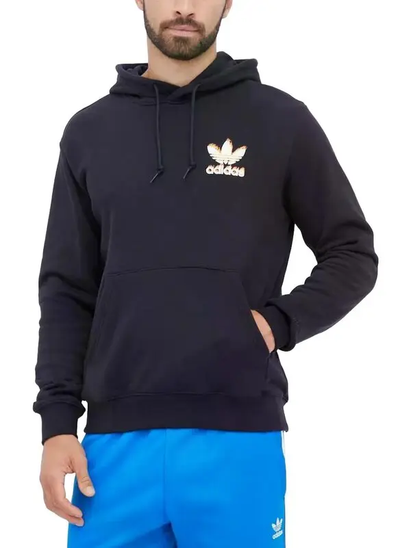 Adidas Trefoil Flame-print Hoodie - Black