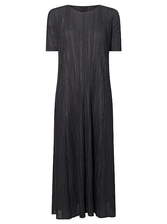 Issey Miyake April Pleated Woven Midi Dress - Black