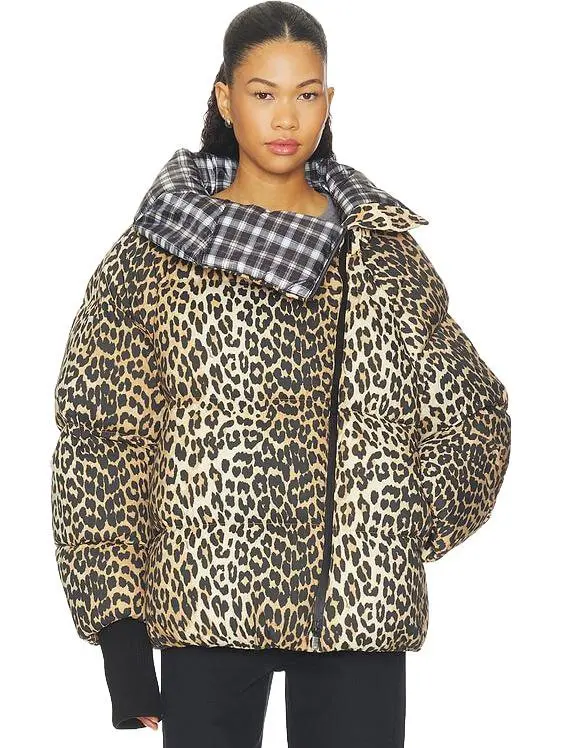 GANNI Future Nylon Printed Quilt Puffer - Multi