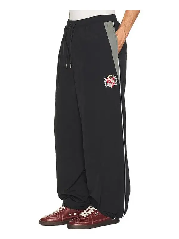 Guess Embroidered Nylon Track Pant - Black